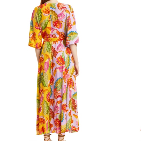 FARM Rio | Dresses | Nwt 225 Farm Rio Beaks And Bananas Wrap Maxi Dress ...